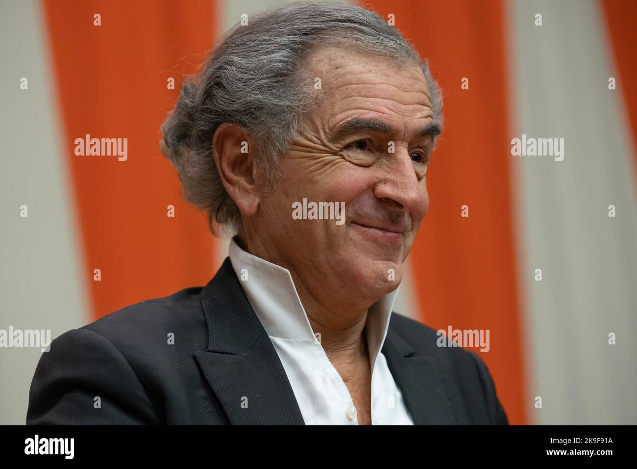 French intellectual Bernard-Henry Levy speaks during screening and ...