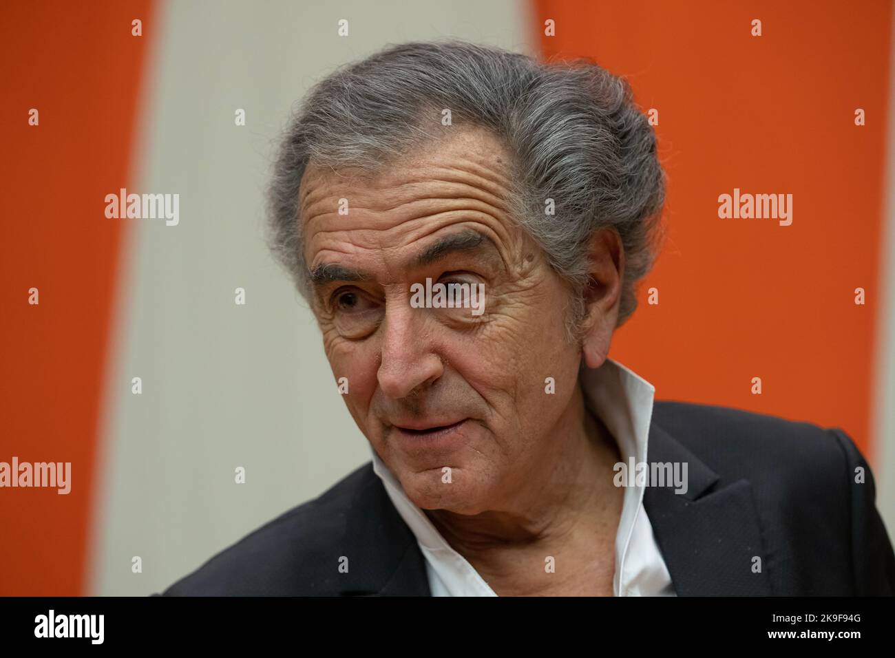 French intellectual Bernard-Henry Levy speaks during screening and ...