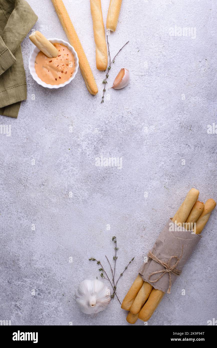 Italian grissini, traditional appetizer breadstick Stock Photo - Alamy