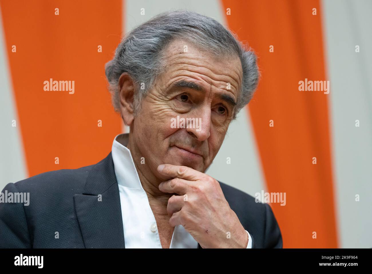 French intellectual Bernard-Henry Levy speaks during screening and ...
