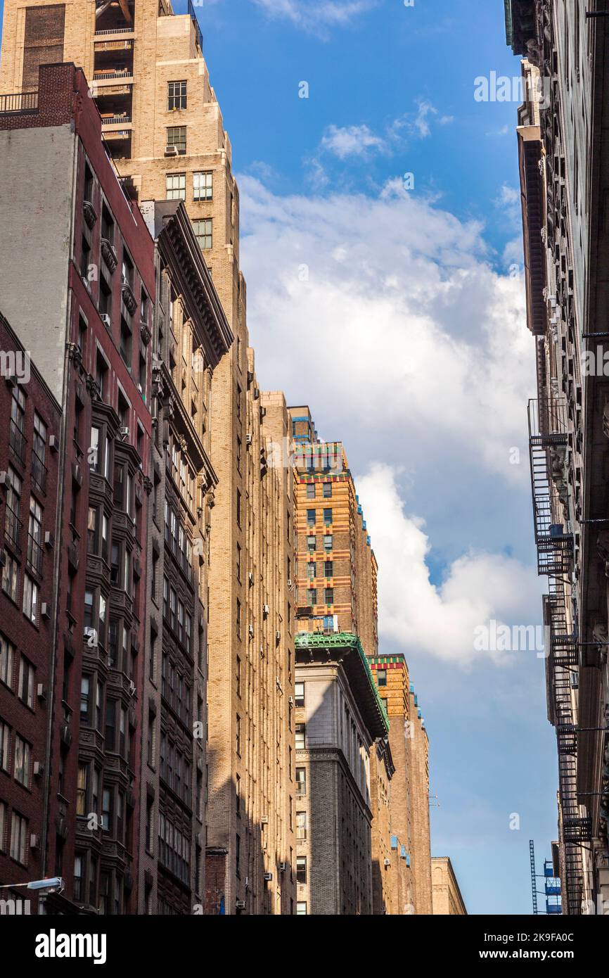 NEW YORK, USA - JUL 11, 2010: high old brick skyscraper in new York ...