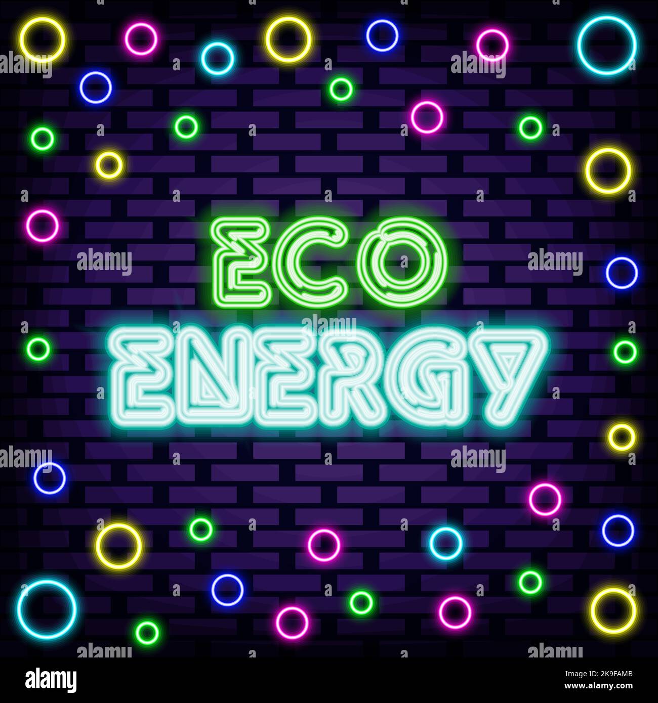 Eco energy Neon sign. Neon script. Night bright advertising Stock ...