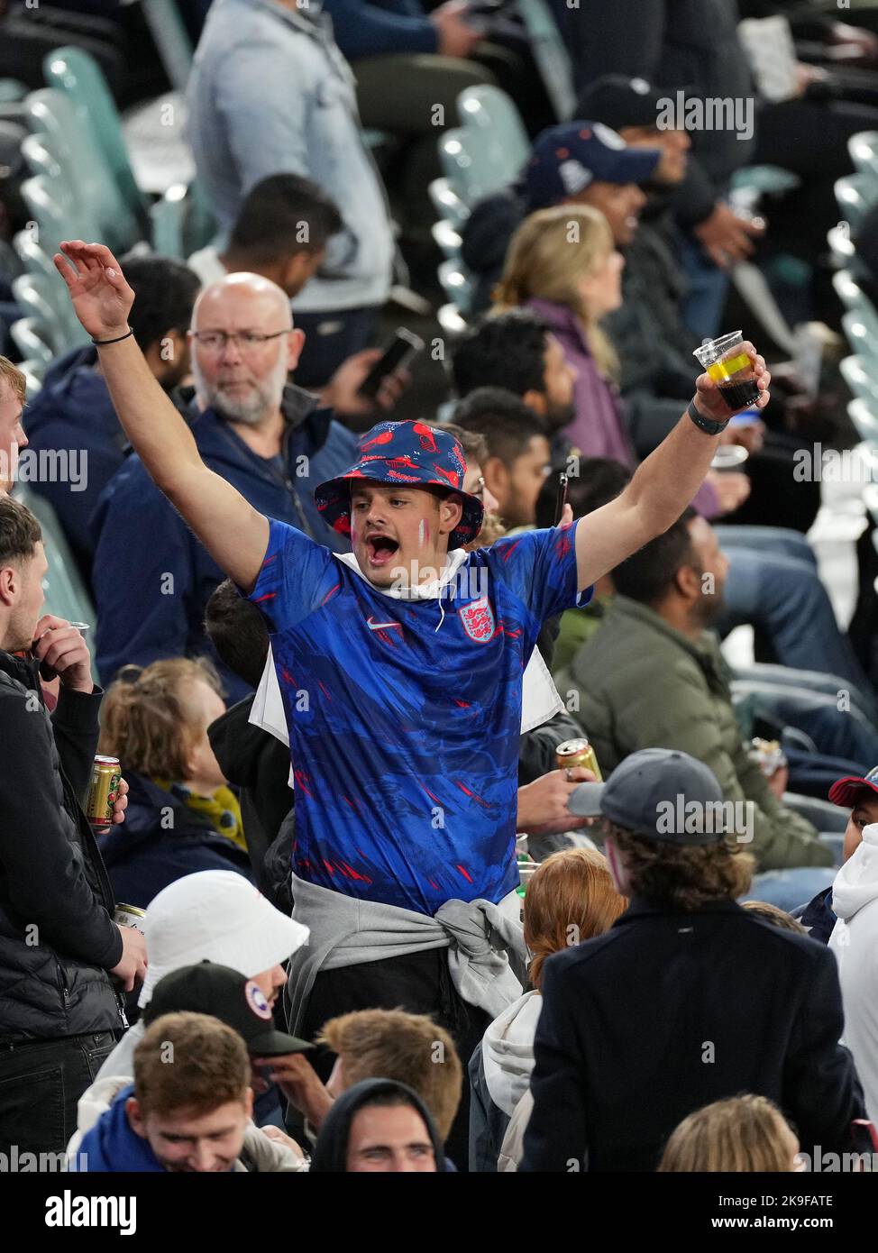 An England fan in the stands ahead of the T20 World Cup Super 12 match ...