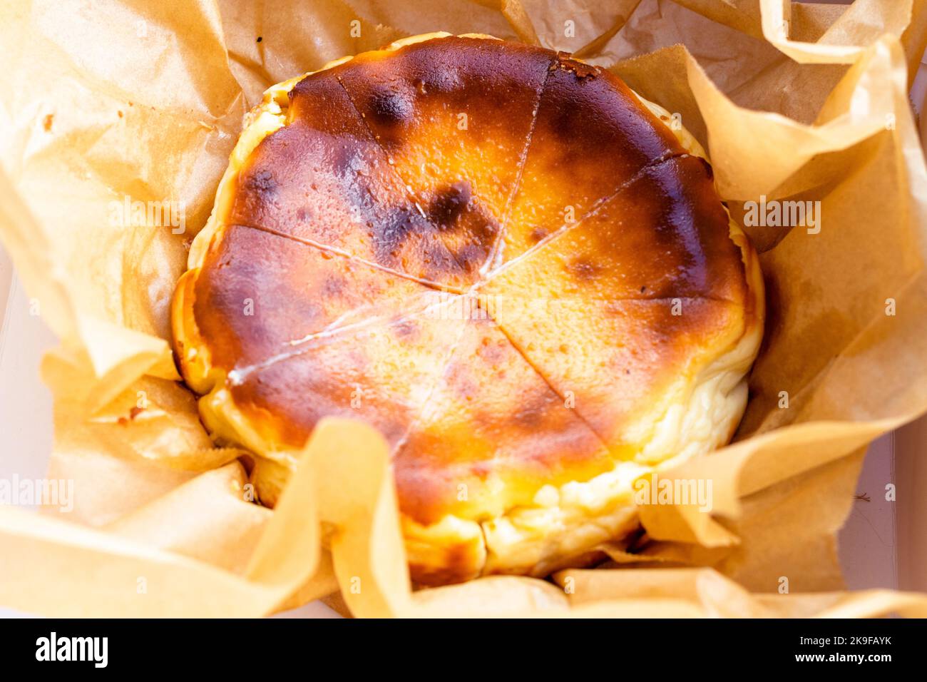 Burnt Basque cheesecake at a local cafe in Cebu, Philippines Stock ...