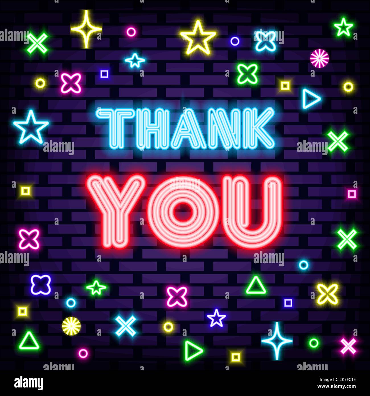 Thank You Neon sign. Glowing with colorful neon light. Night bright ... Thank You Neon sign. Glowing with colorful neon light. Night bright ...