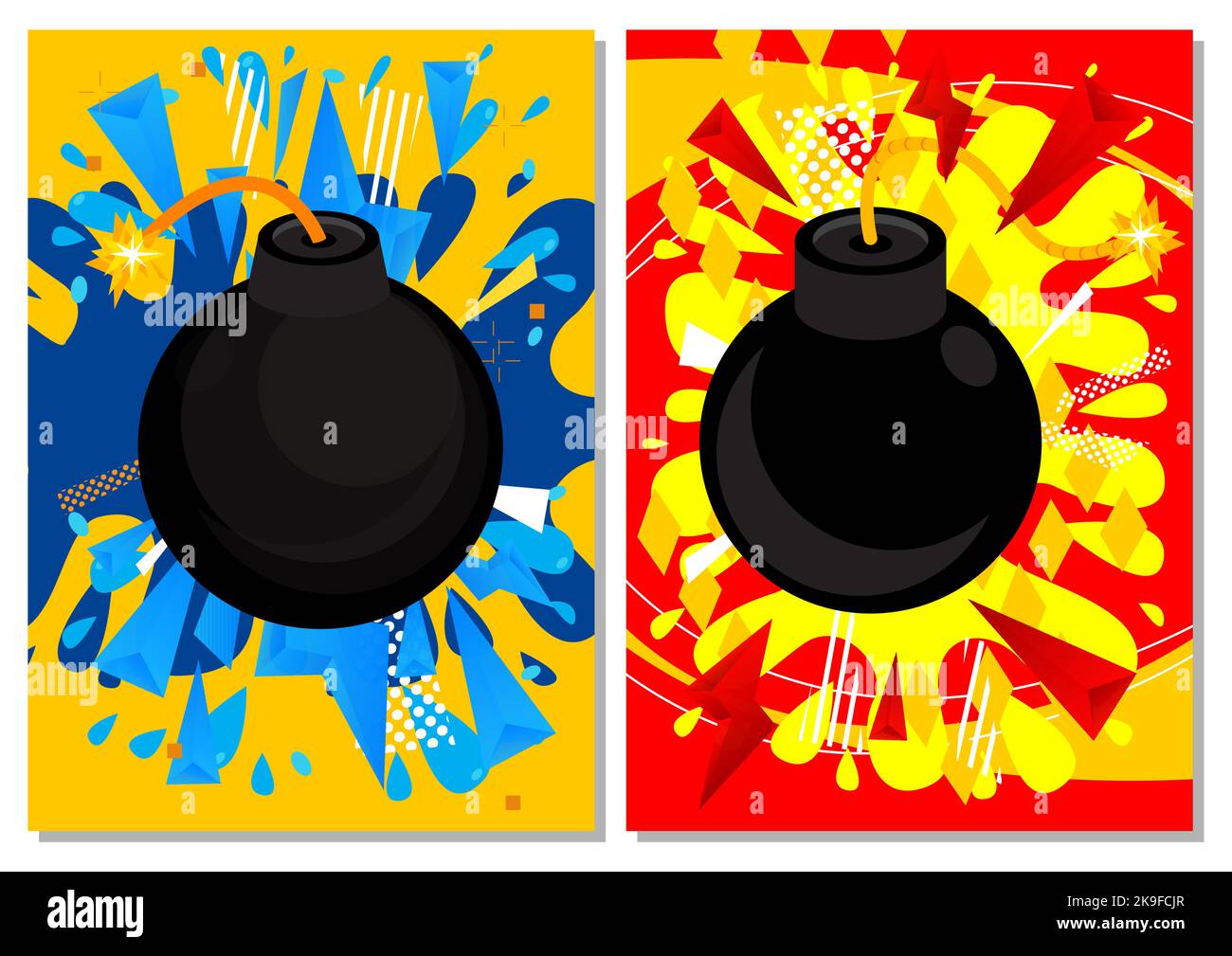 Bomb poster. Banner template for Explosive event. Design with dynamic ...