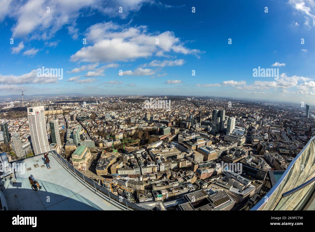 FRANKFURT, GERMANY - MAR 3, 2015: view to skyline of Frankfurt from ...