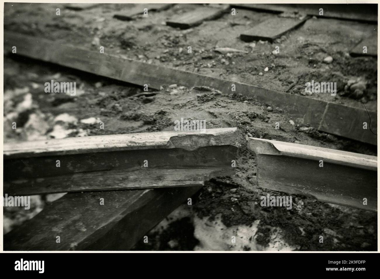 Damage to rail after derailment of train 93, Nordpilen, on the route ...