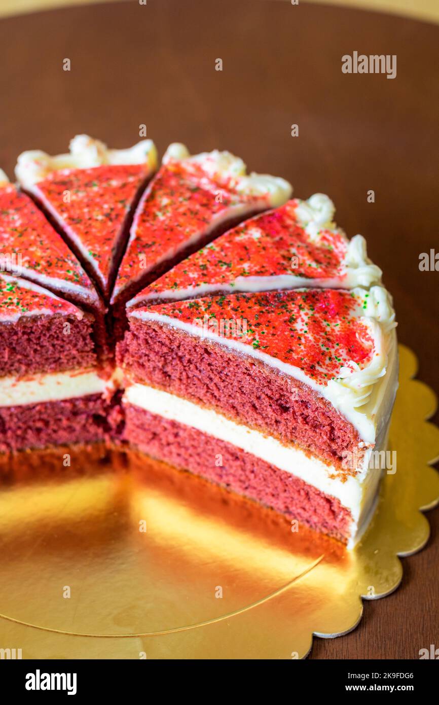 Red velvet cake at a local cafe in Cebu City, Philippines Stock Photo ...