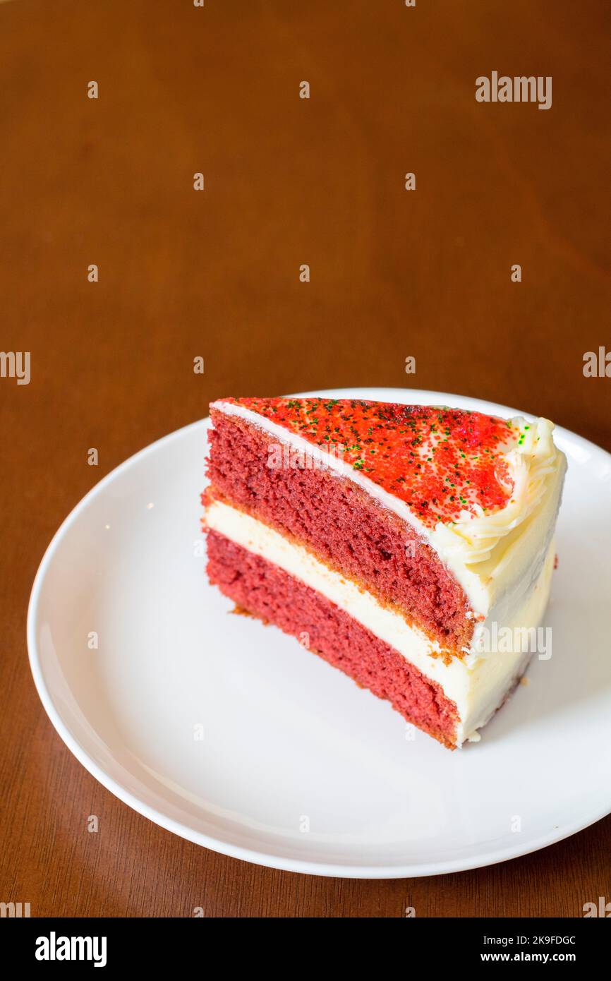 Red velvet cake at a local cafe in Cebu City, Philippines Stock Photo ...