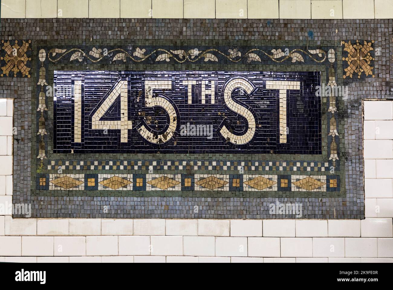 New York, USA - OCT 22, 2015: old vintage sign 145th street Subway ...