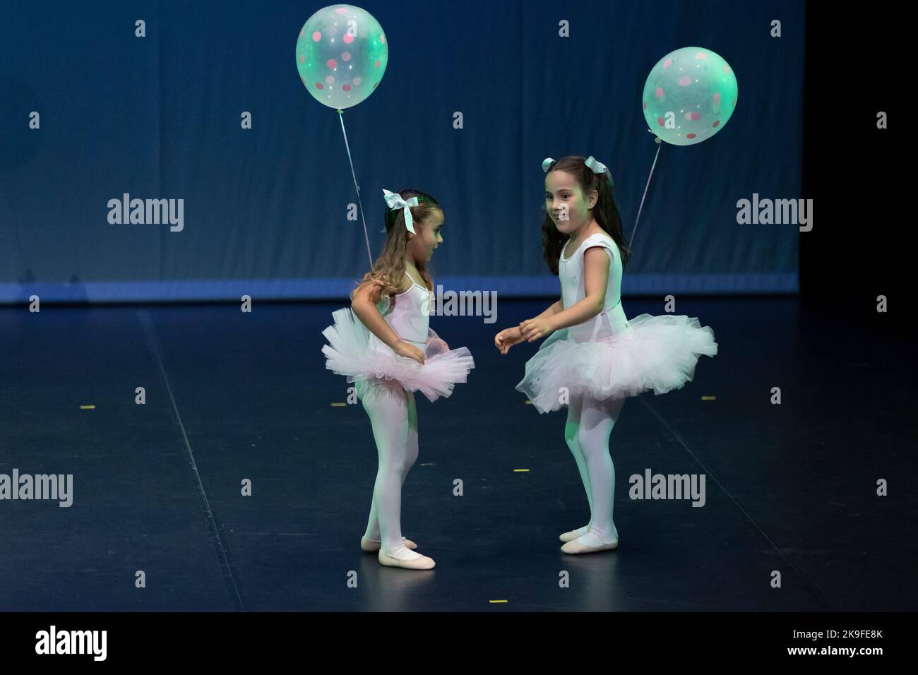FARO, PORTUGAL - 16th JULY 2022: Young kids dance group performing a ...
