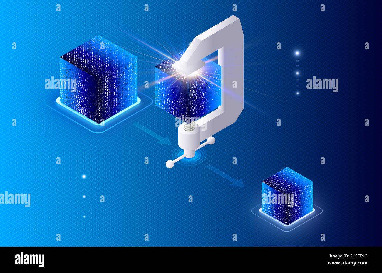 Data Compression Concept The Computational Process Of Encoding Or Restructuring Data To Reduce