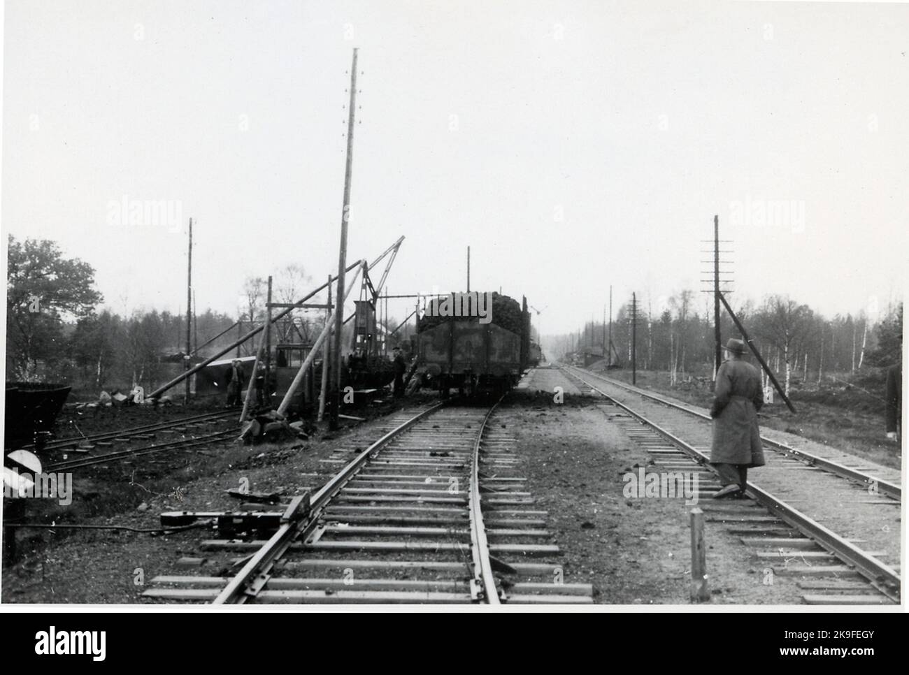 Loading of freight wagon Stock Photo - Alamy
