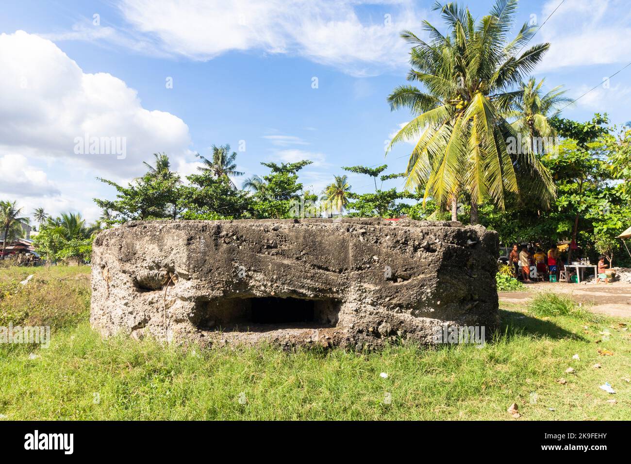 A World War 2 Japanese pillbox near the beach in Talisay City, Cebu ...