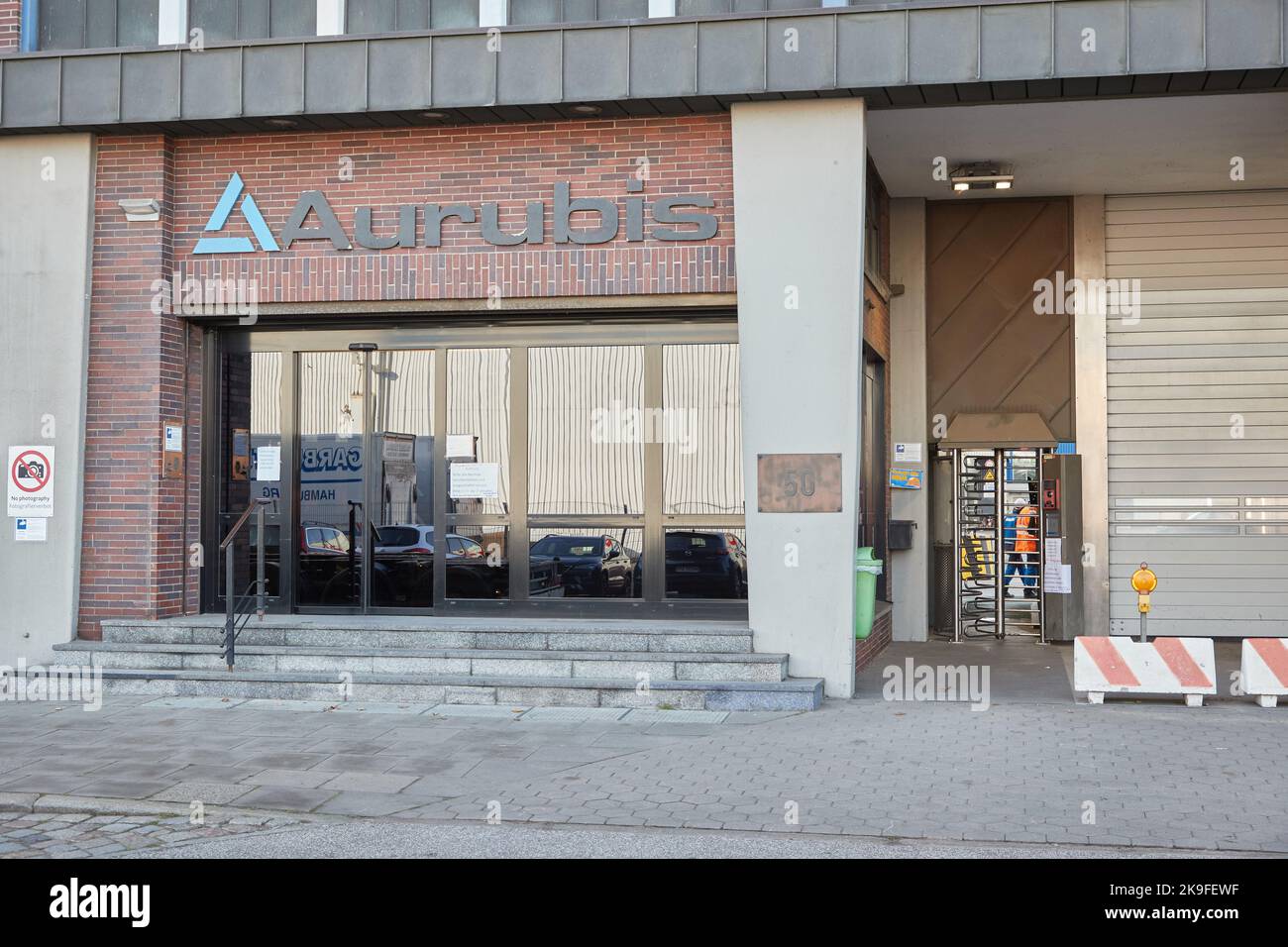 Hamburg, Germany. 28th Oct, 2022. View of the logo and "Aurubis ...