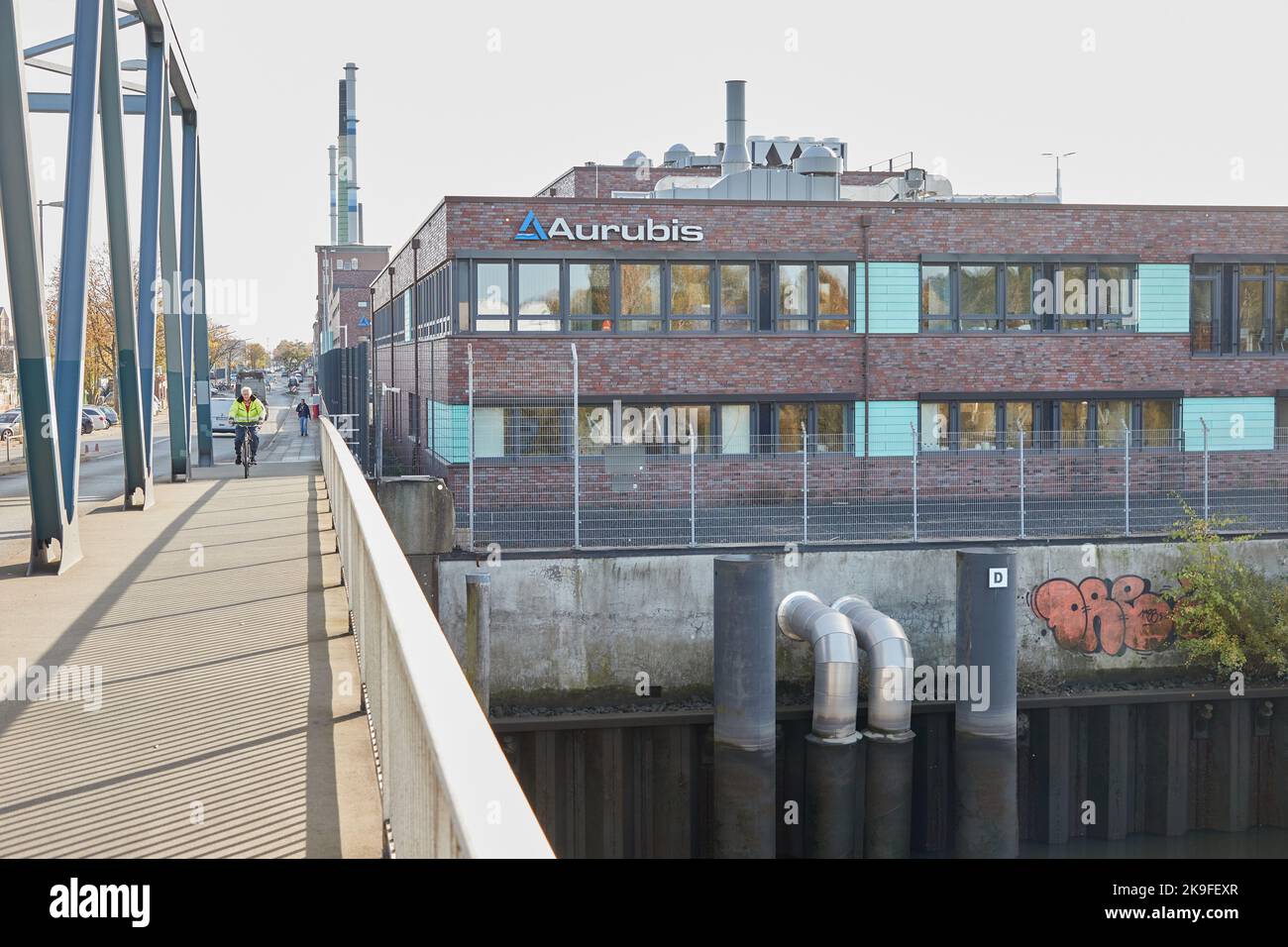 Hamburg, Germany. 28th Oct, 2022. View of the logo and "Aurubis ...