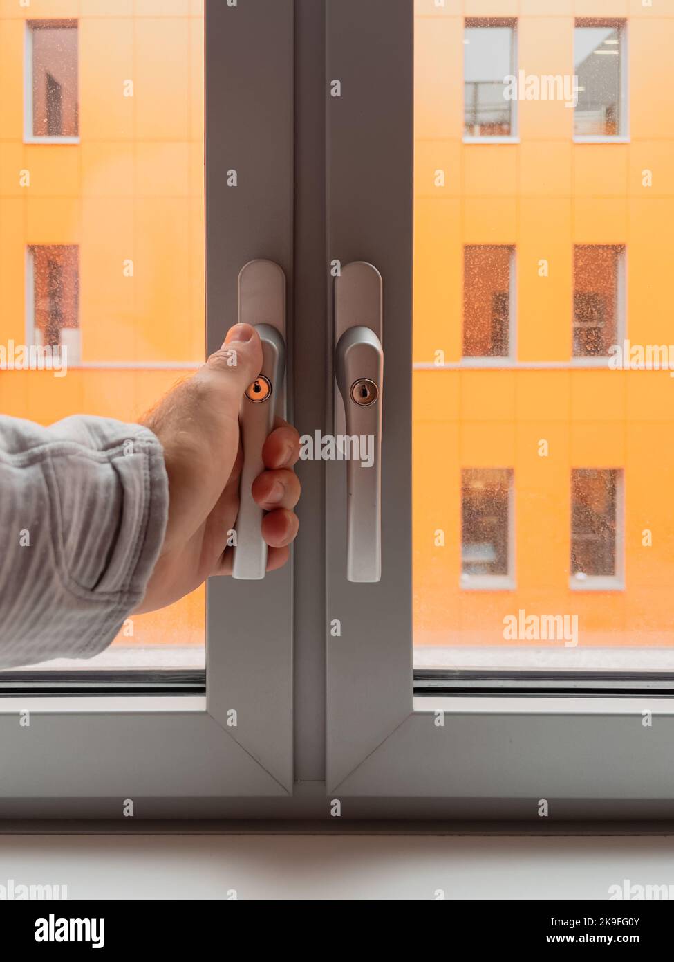 Personal perspective male closing opening modern pvc aluminum triple ...