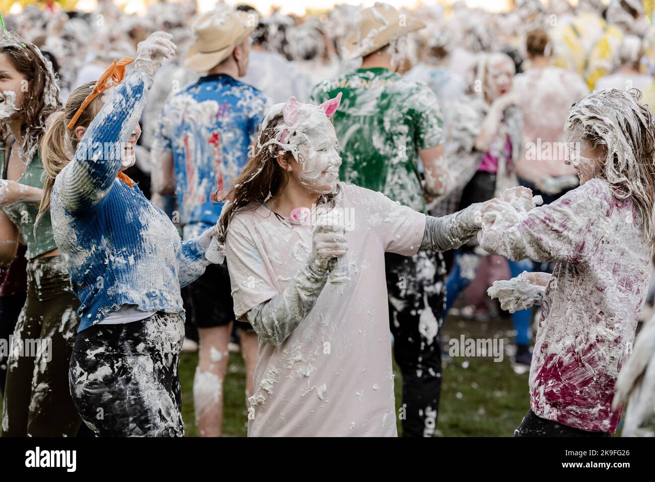 St Andrews university students take part in the traditional "Raisin ...