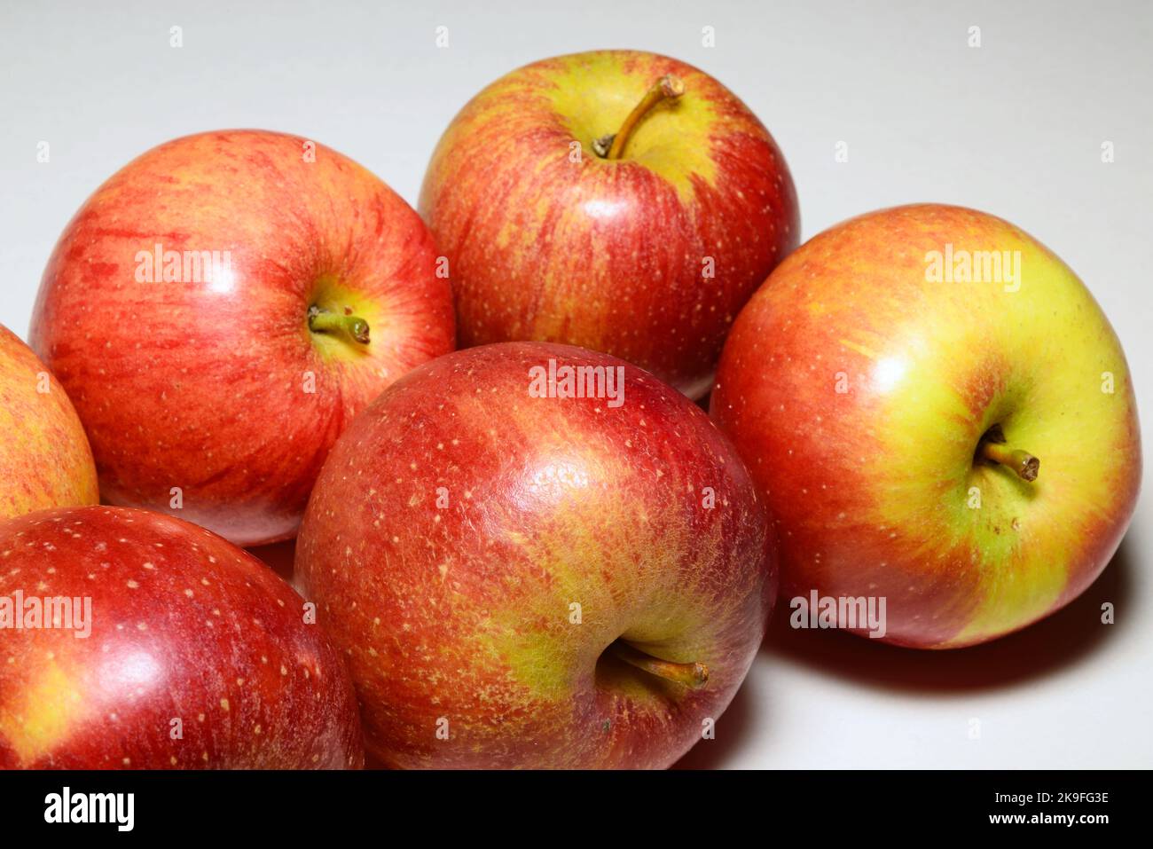 Braeburn apples on a plain white background, UK Stock Photo - Alamy