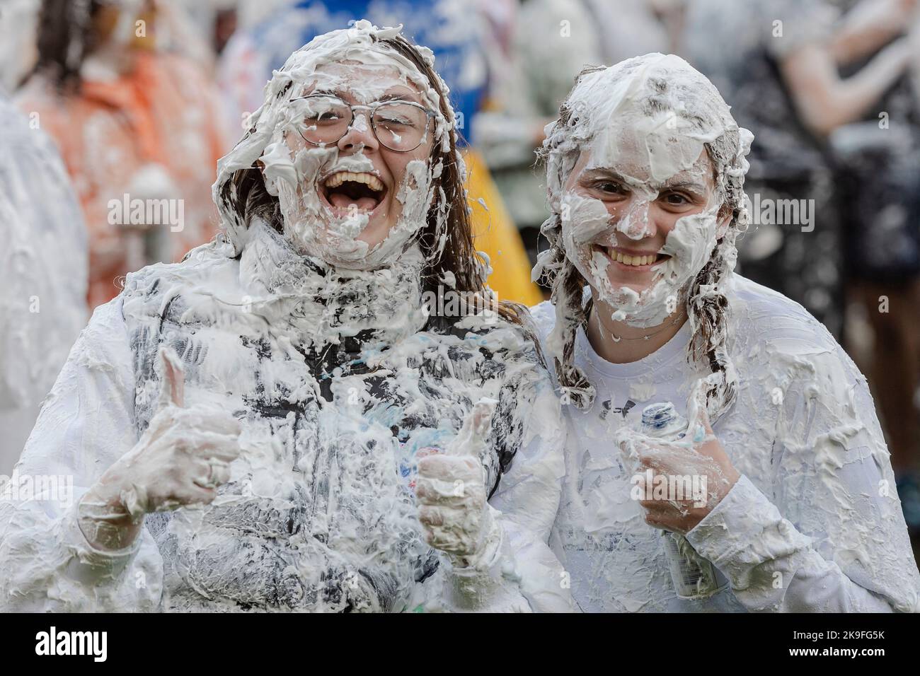 St Andrews university students take part in the traditional "Raisin ...