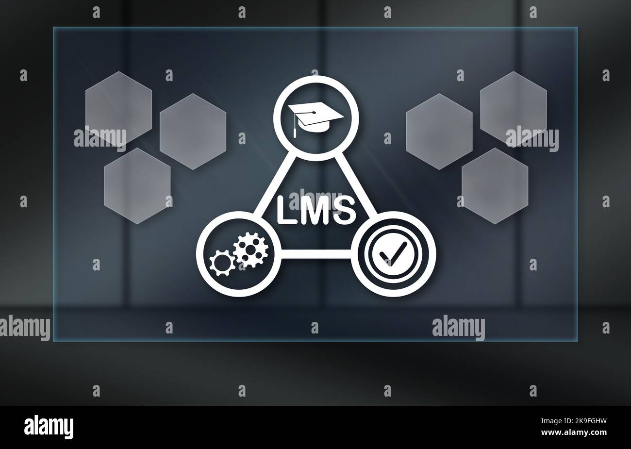 Lms concept on dark background Stock Photo - Alamy