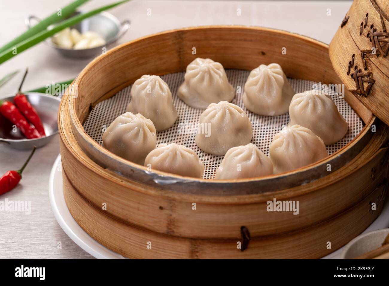 Steamed pork soup dumplings named Xiao long bao in Taiwan, Taiwanese ...
