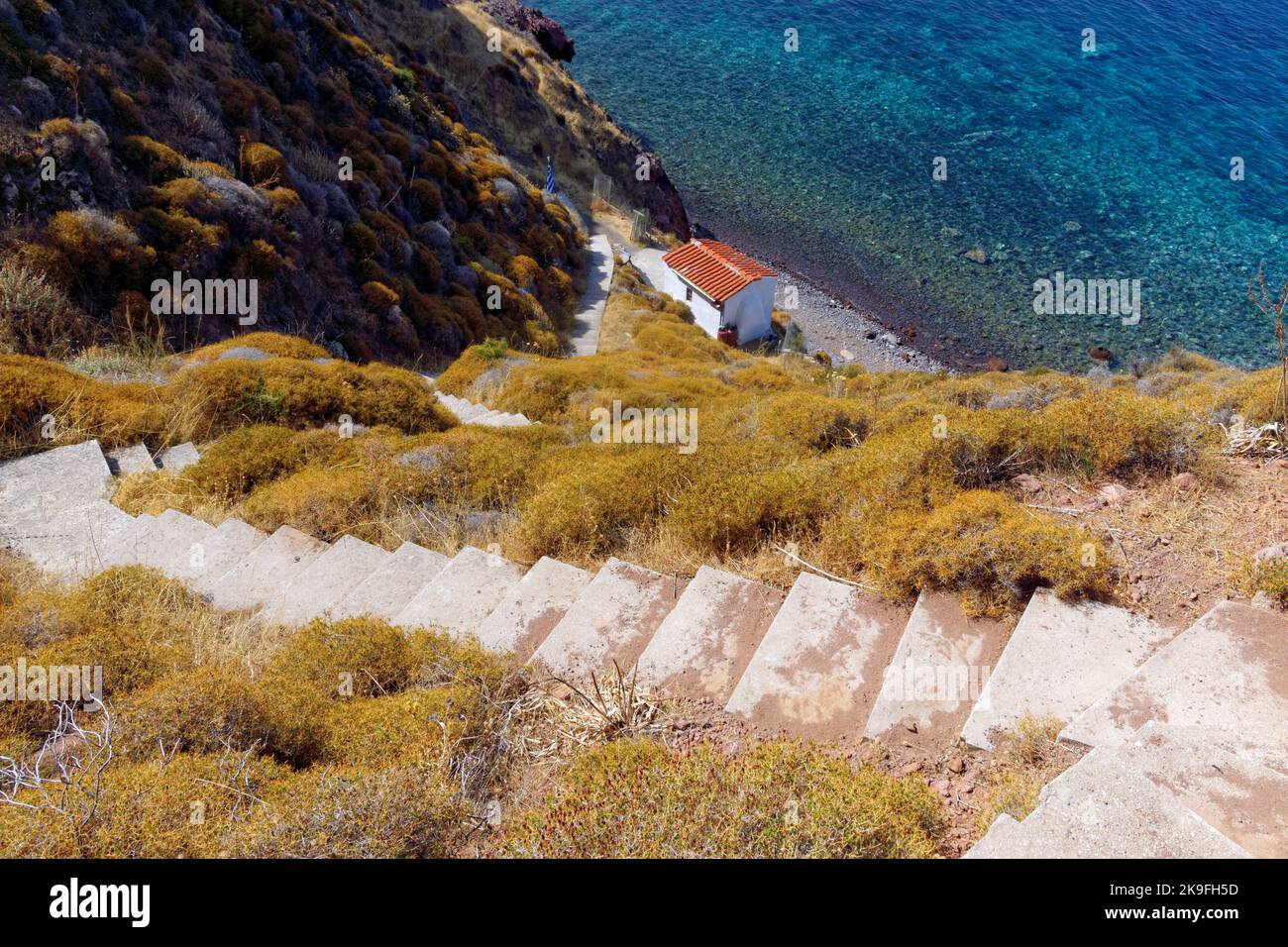 Steps leading down to small church probably Ayios Sozon, footpath ...