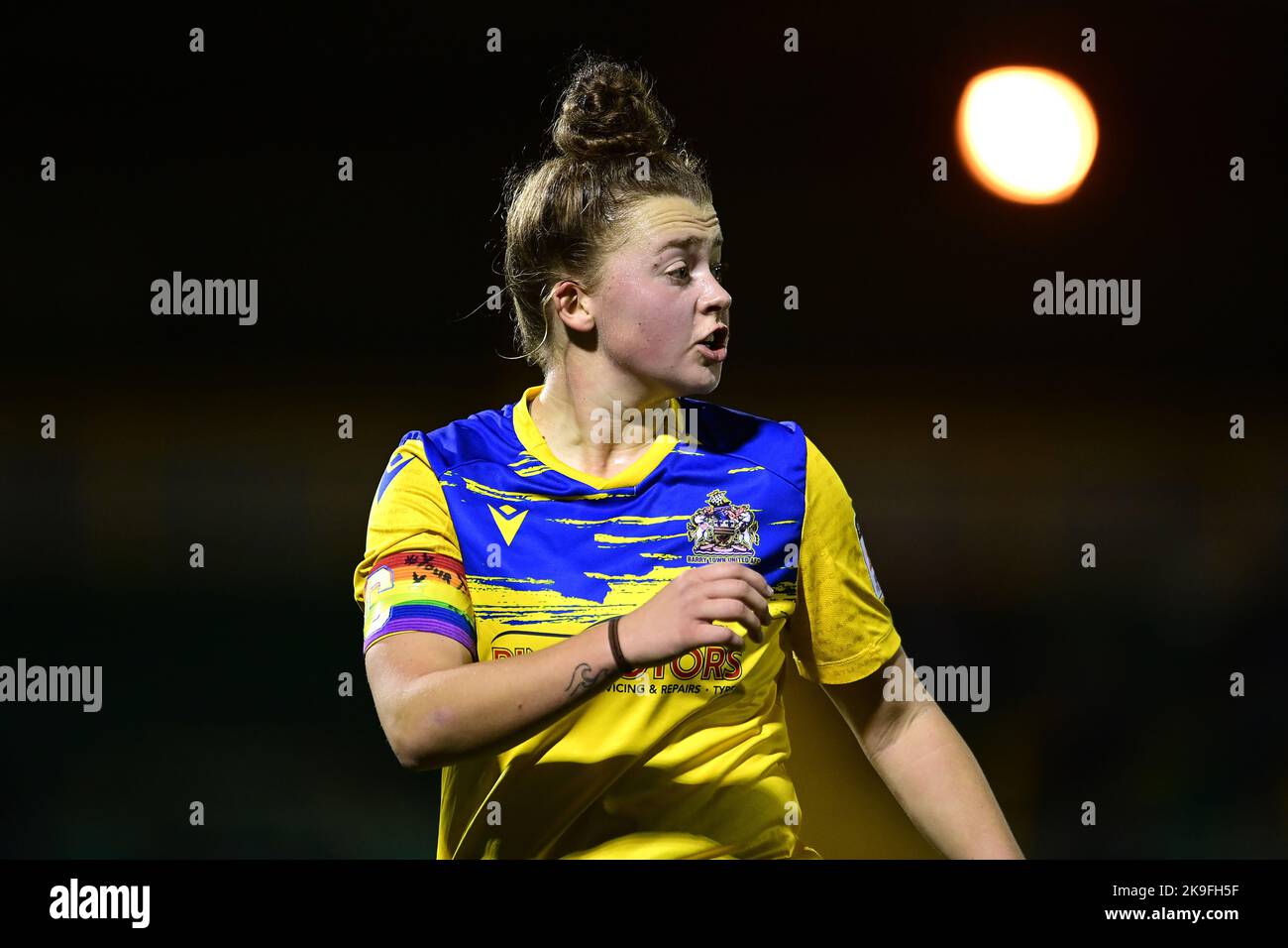 Barry, Wales. 27th Oct, 2022. Lauren Harris of Barry Town Utd Women ...