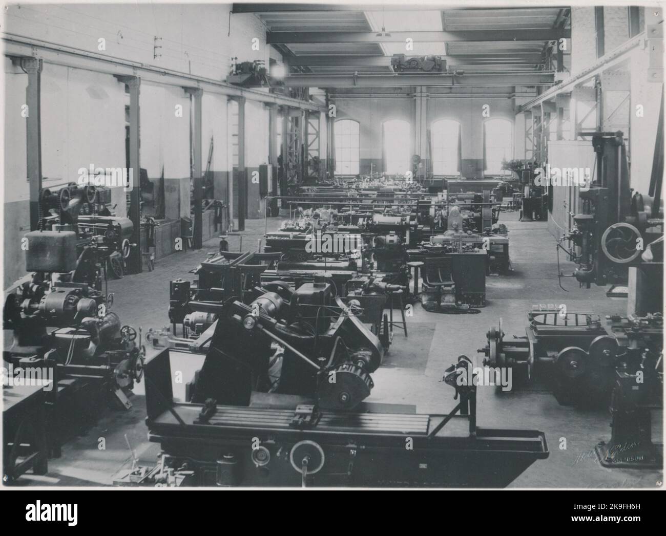 Interior of the machine shop seen to the west Stock Photo - Alamy