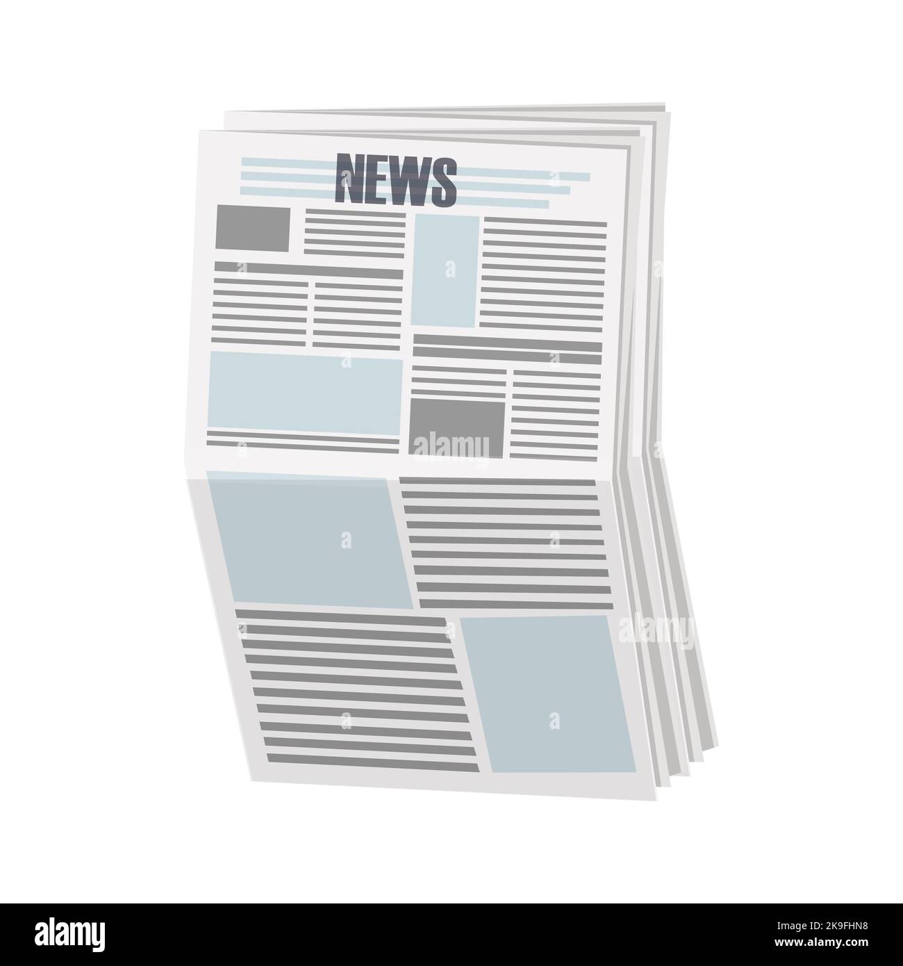 Newspaper pile, stack of magazine with rope in cartoon style isolated ...