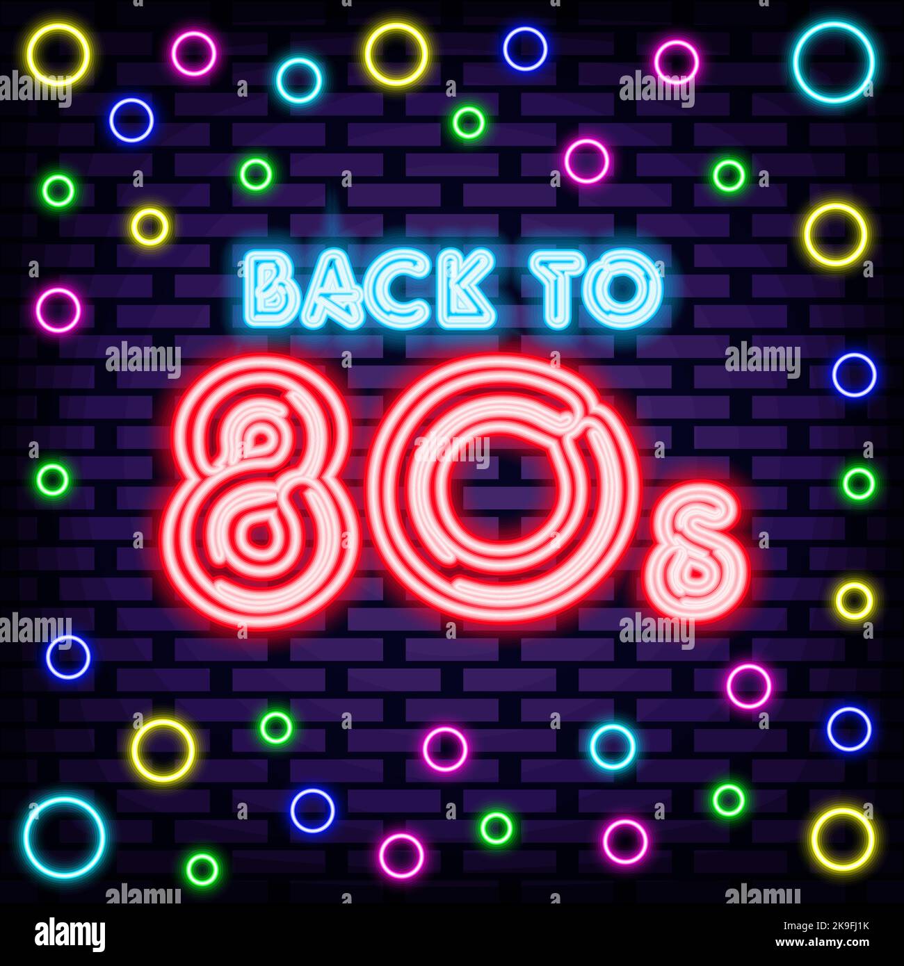 Back to 80s Neon Sign Vector. Bright signboard. Light banner Stock ...