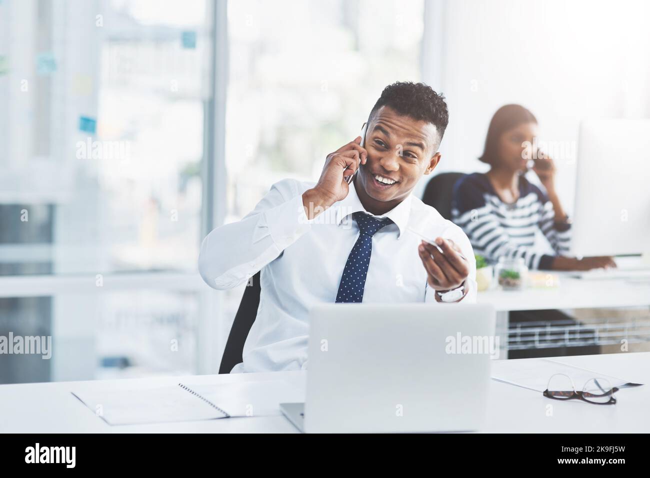 Convincing a potential client to join in on our project. two young ...