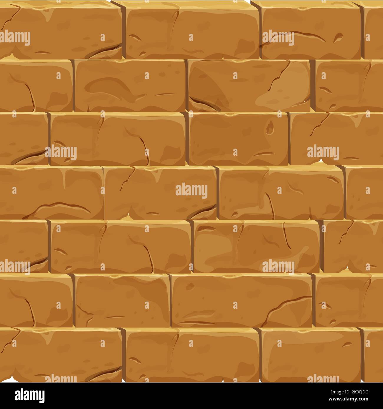 Stone wall from bricks, rock, game background medieval in cartoon style ...