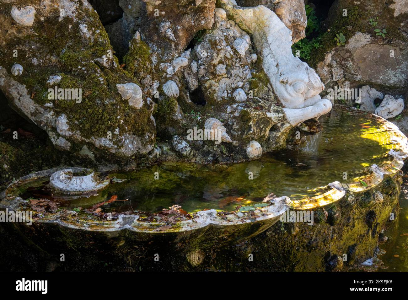 Beautiful fountain details on Quinta da Regaleira, located in Sintra ...