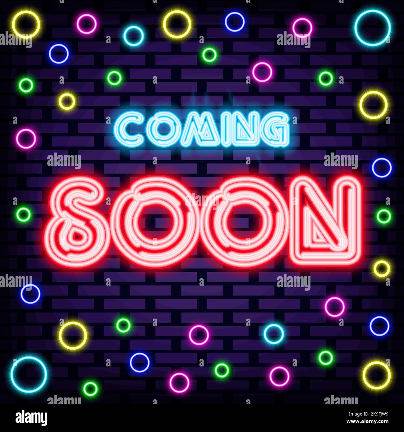 Coming soon neon script Stock Vector Images - Alamy