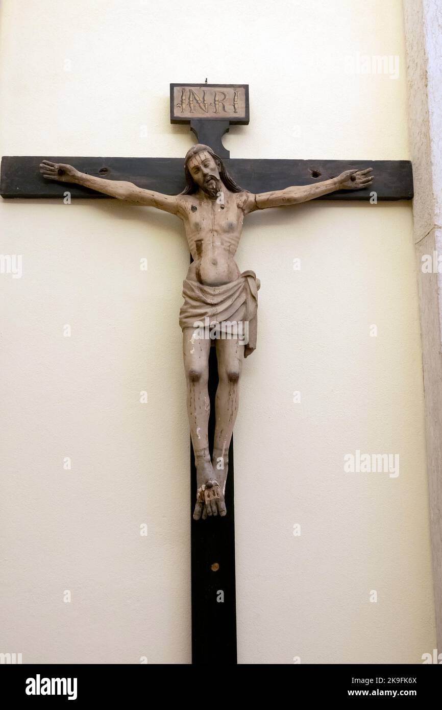 MAFRA, PORTUGAL - 29th JUNE 2022: Close up view of a Wooden cross of ...