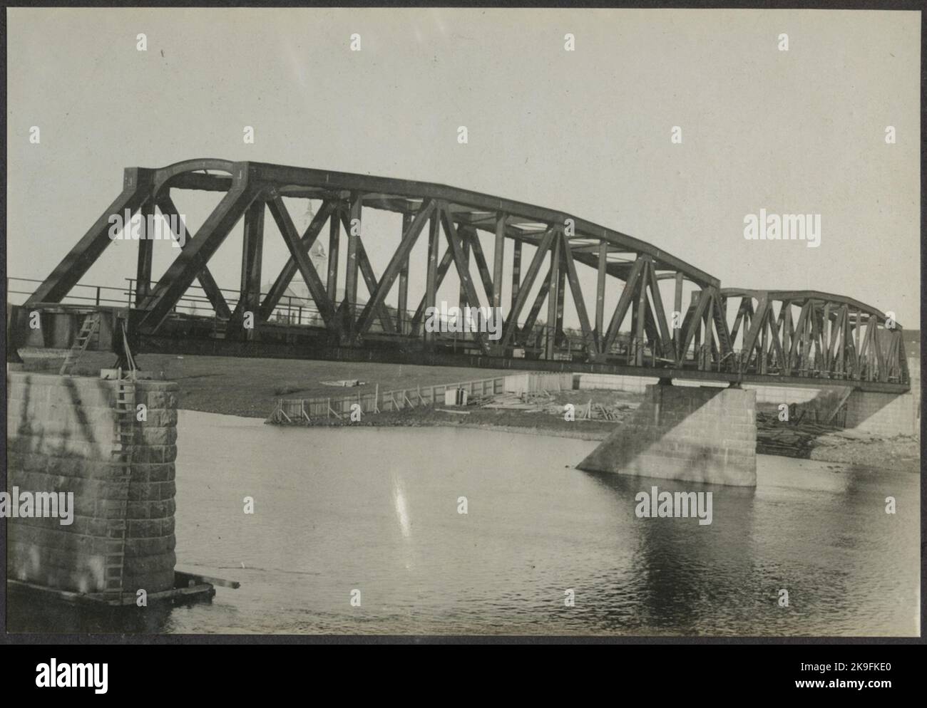 The bridge building over the Torne River track and the bridge across ...