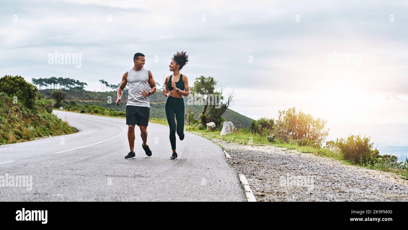 Getting active was a choice they made together. a sporty young couple ...