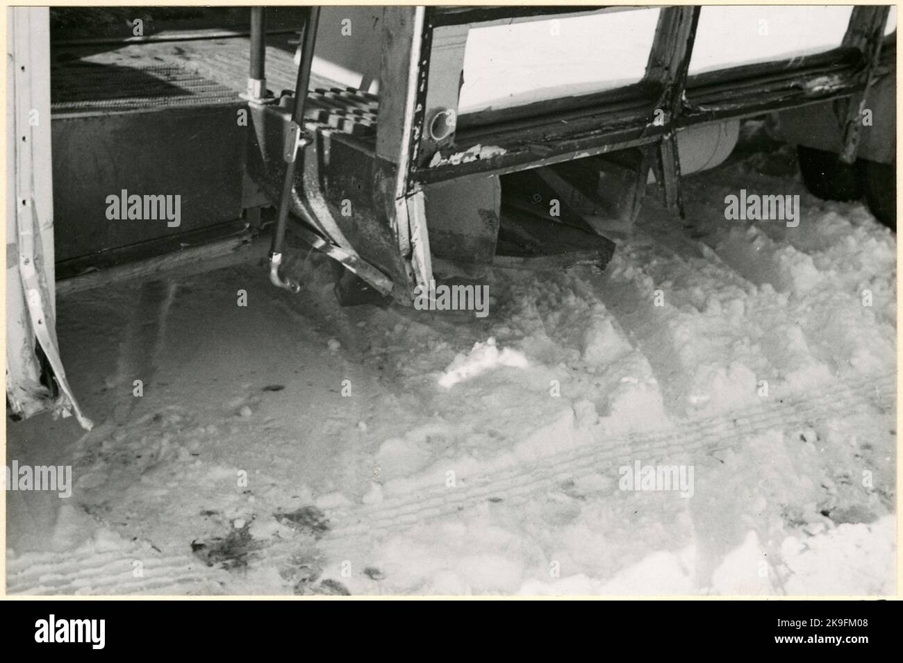The bottom steps of the bus is gone Stock Photo - Alamy