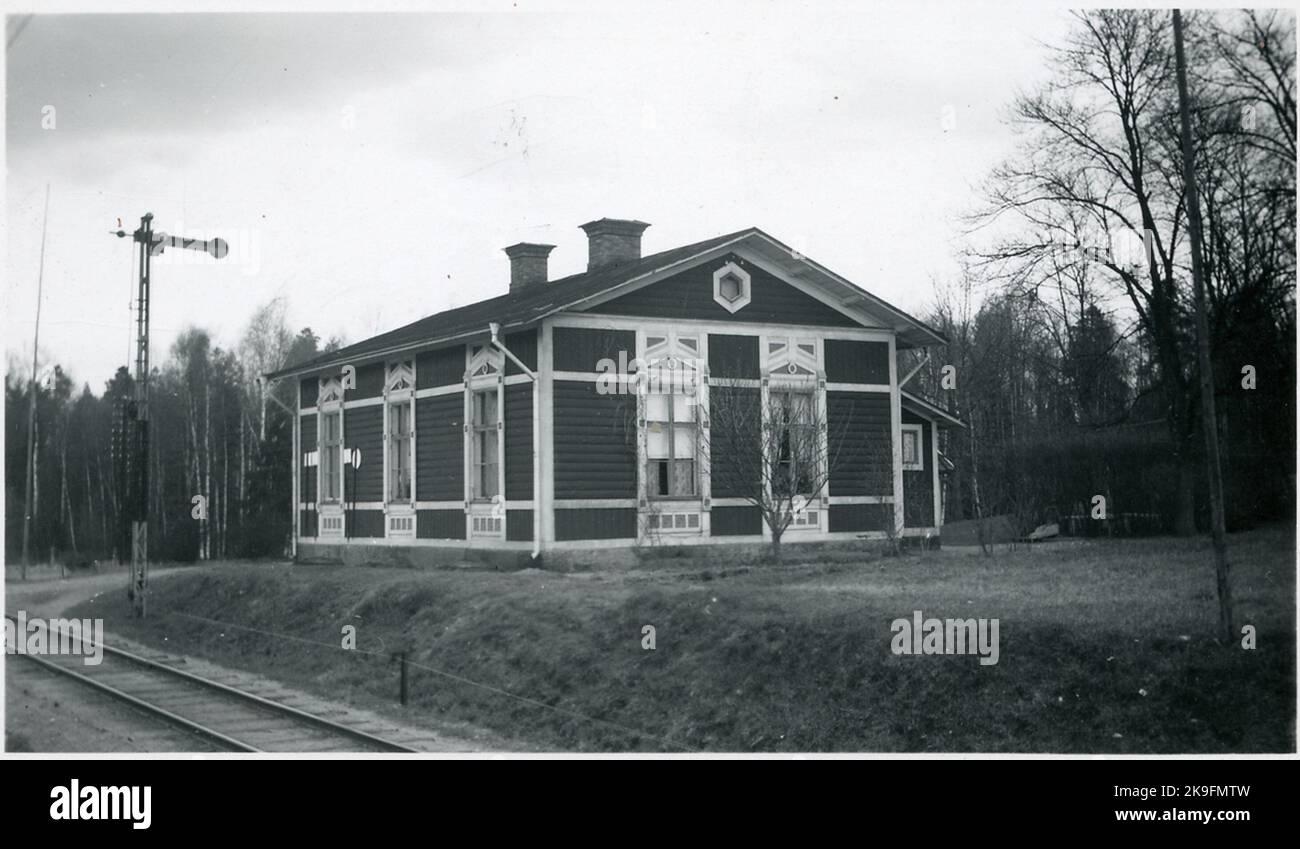 Residential building, Kolsva old station house Stock Photo - Alamy