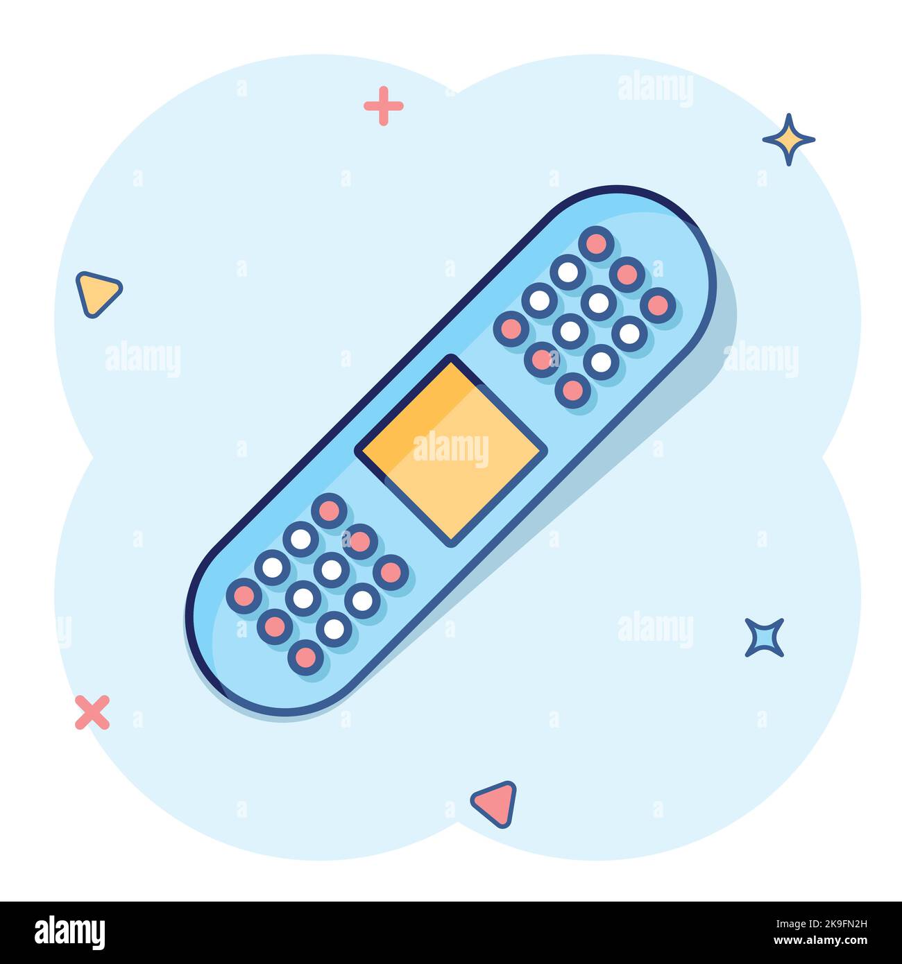 Bandage icon in comic style. Plaster cartoon vector illustration on ...