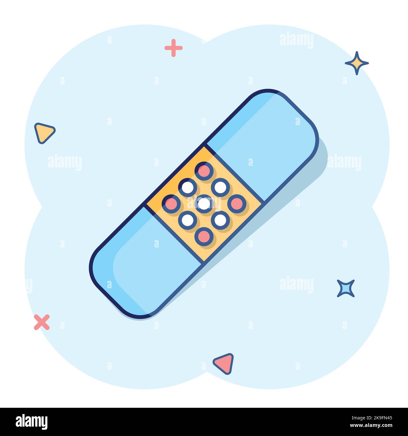 Bandage icon in comic style. Plaster cartoon vector illustration on ...