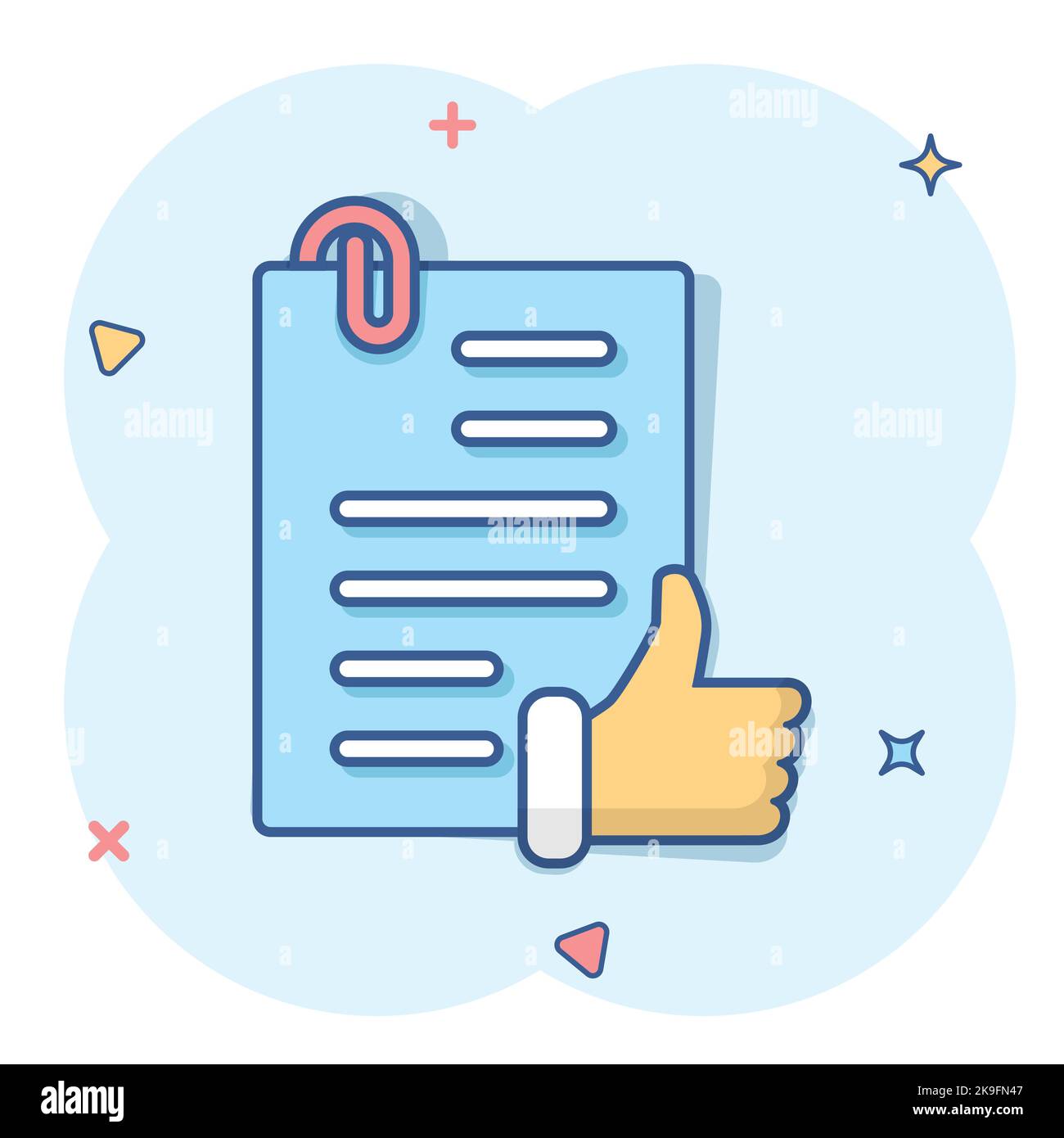 Approved document icon in comic style. Authorize cartoon vector ...