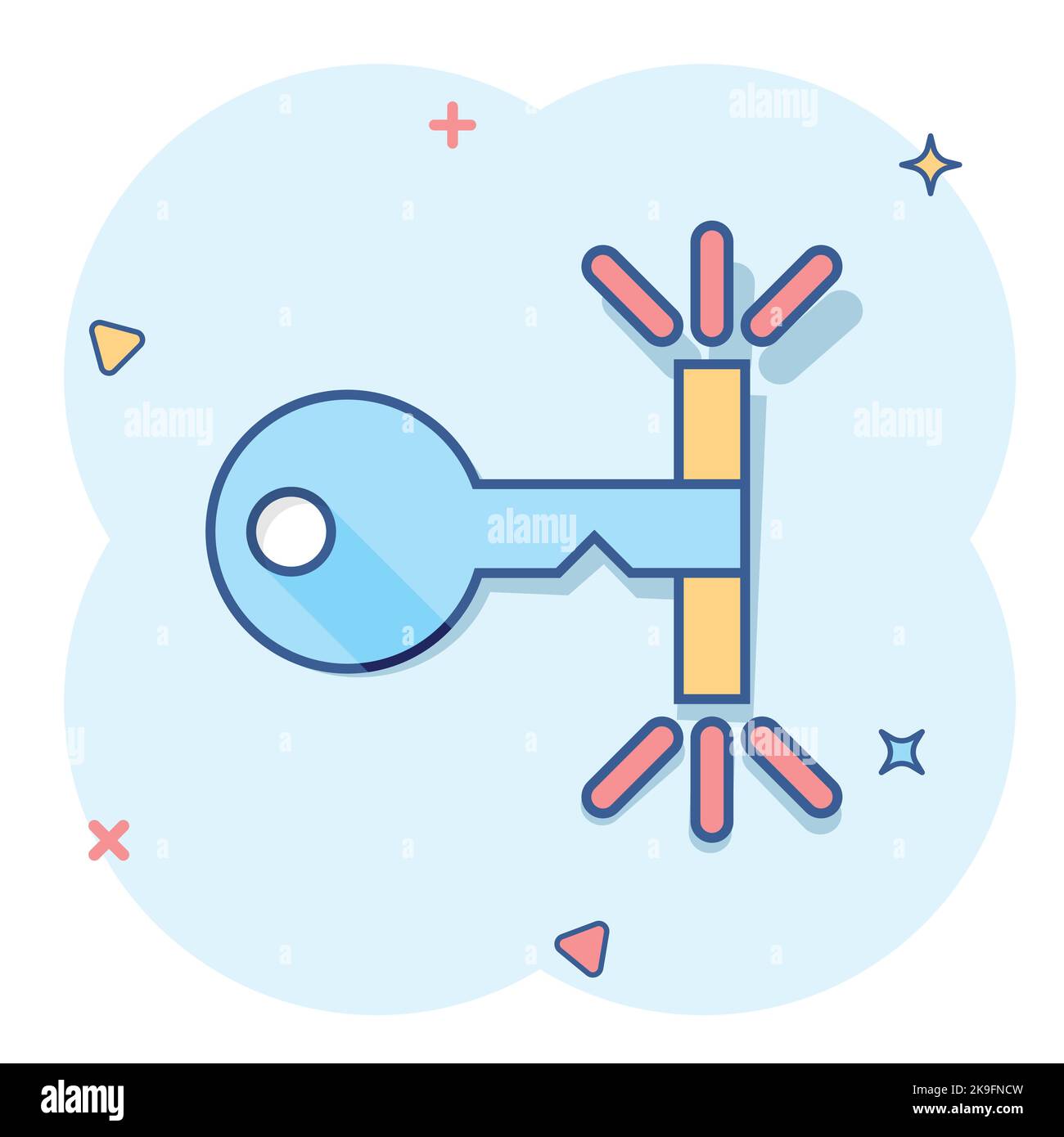 Locker icon in comic style. Padlock password cartoon vector ...