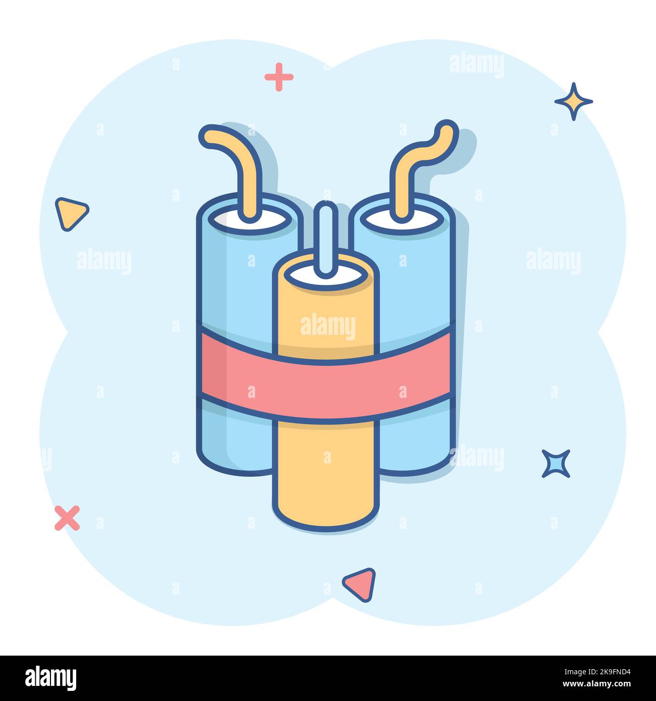 Bomb icon in comic style. Dynamite cartoon vector illustration on white ...