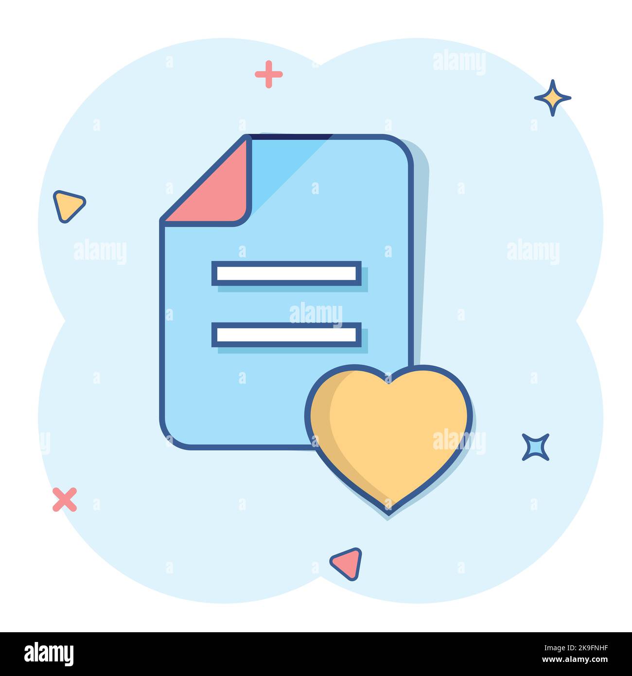 Wishlist icon in comic style. Like document cartoon vector illustration ...
