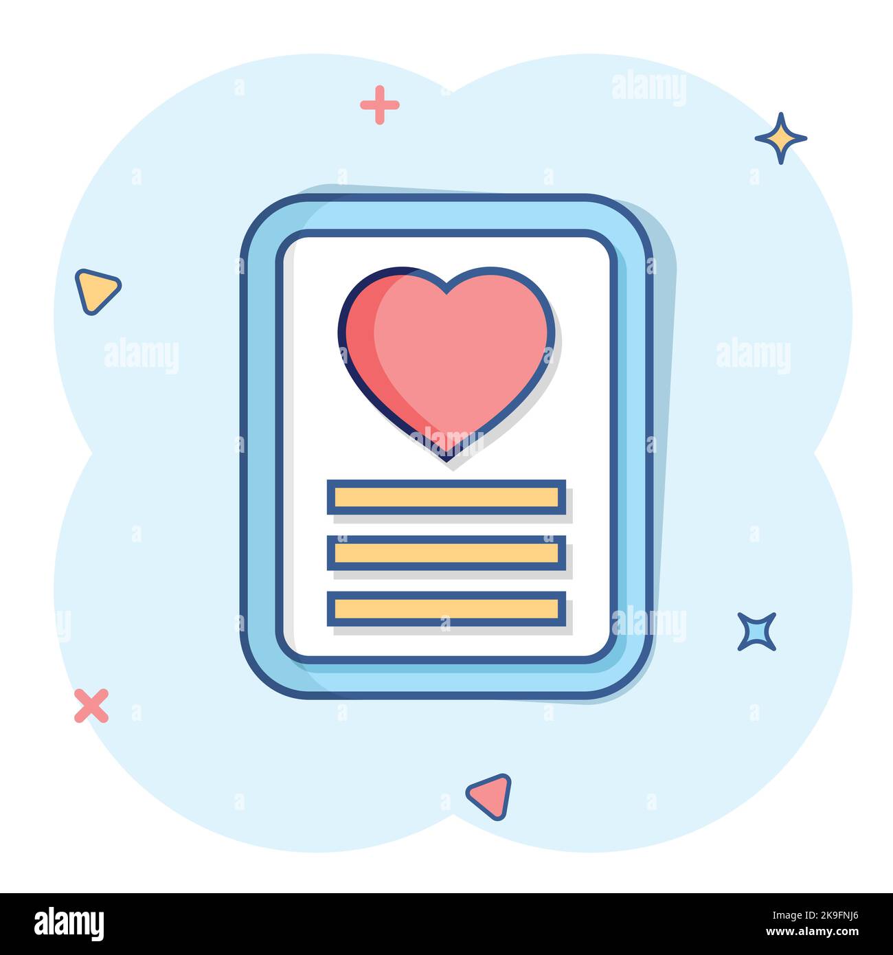 Wishlist icon in comic style. Like document cartoon vector illustration ...