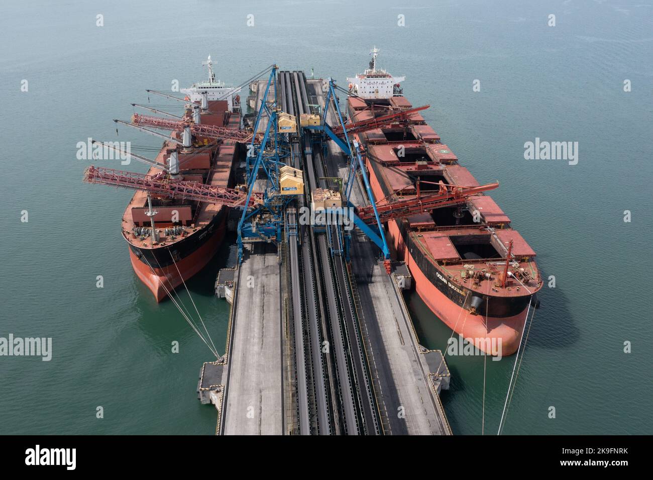 Nakhodka, Russia - September 11, 2022: Transshipment sea terminal with ...