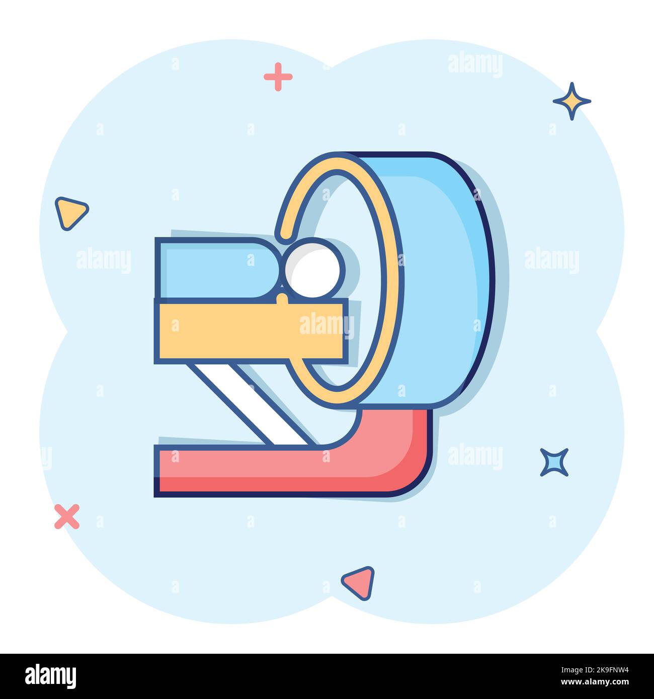 Radiology icon in comic style. Tomography cartoon vector illustration ...